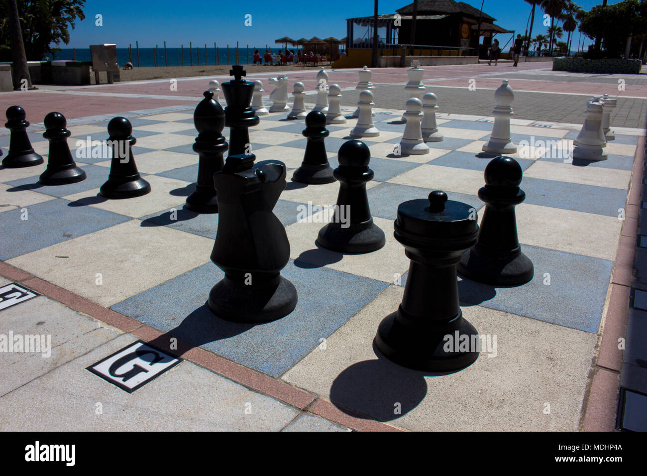 Chess. Chess in the street of Estepona. Malaga, Costa del Sol ...