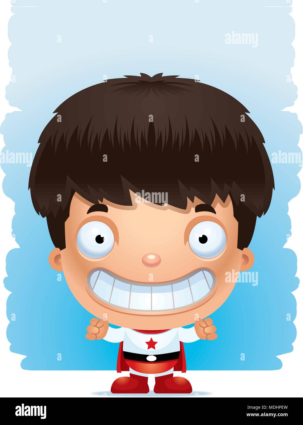 A cartoon illustration of a boy superhero smiling Stock Vector Image ...