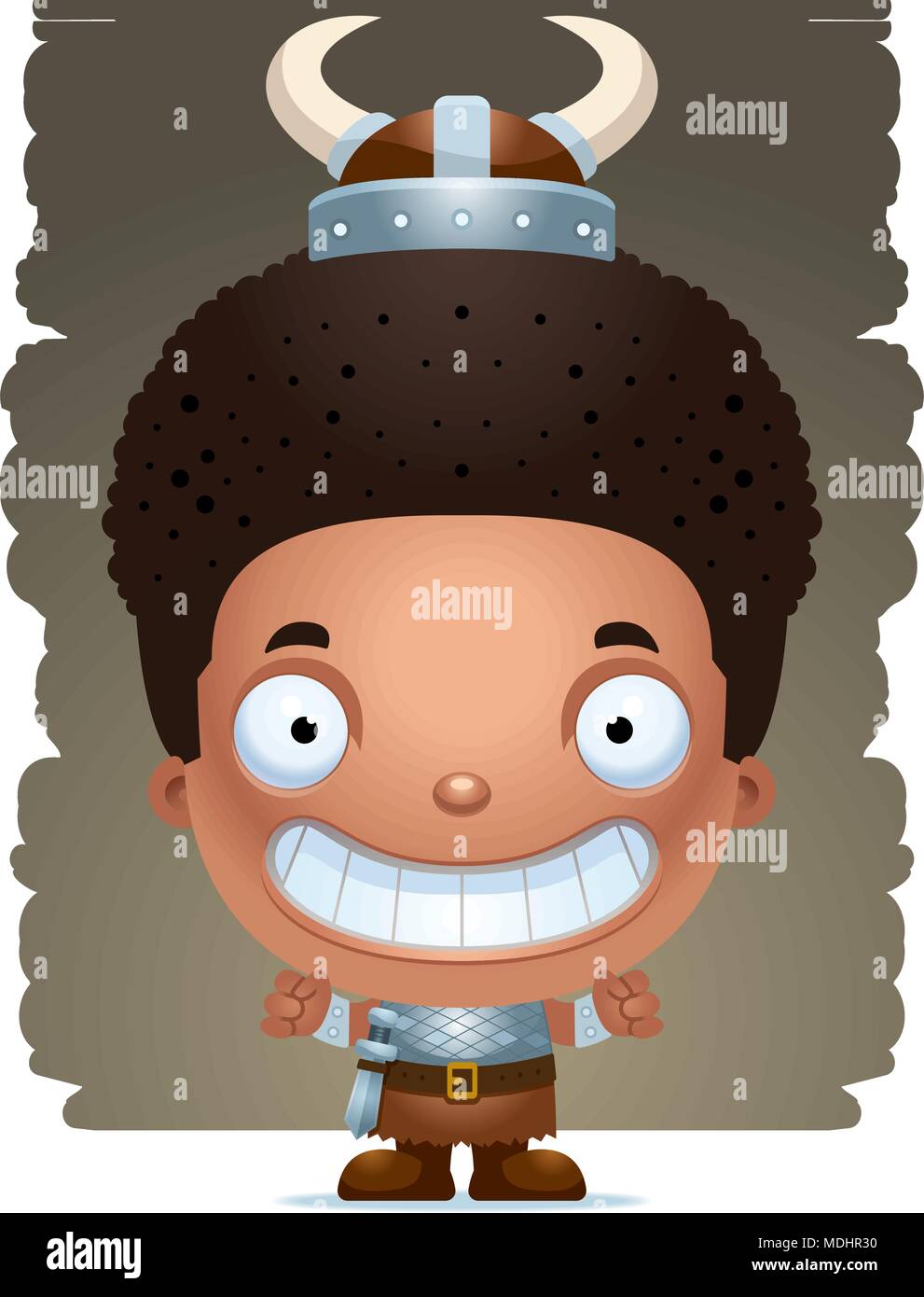 A cartoon illustration of a boy barbarian smiling Stock Vector Image ...