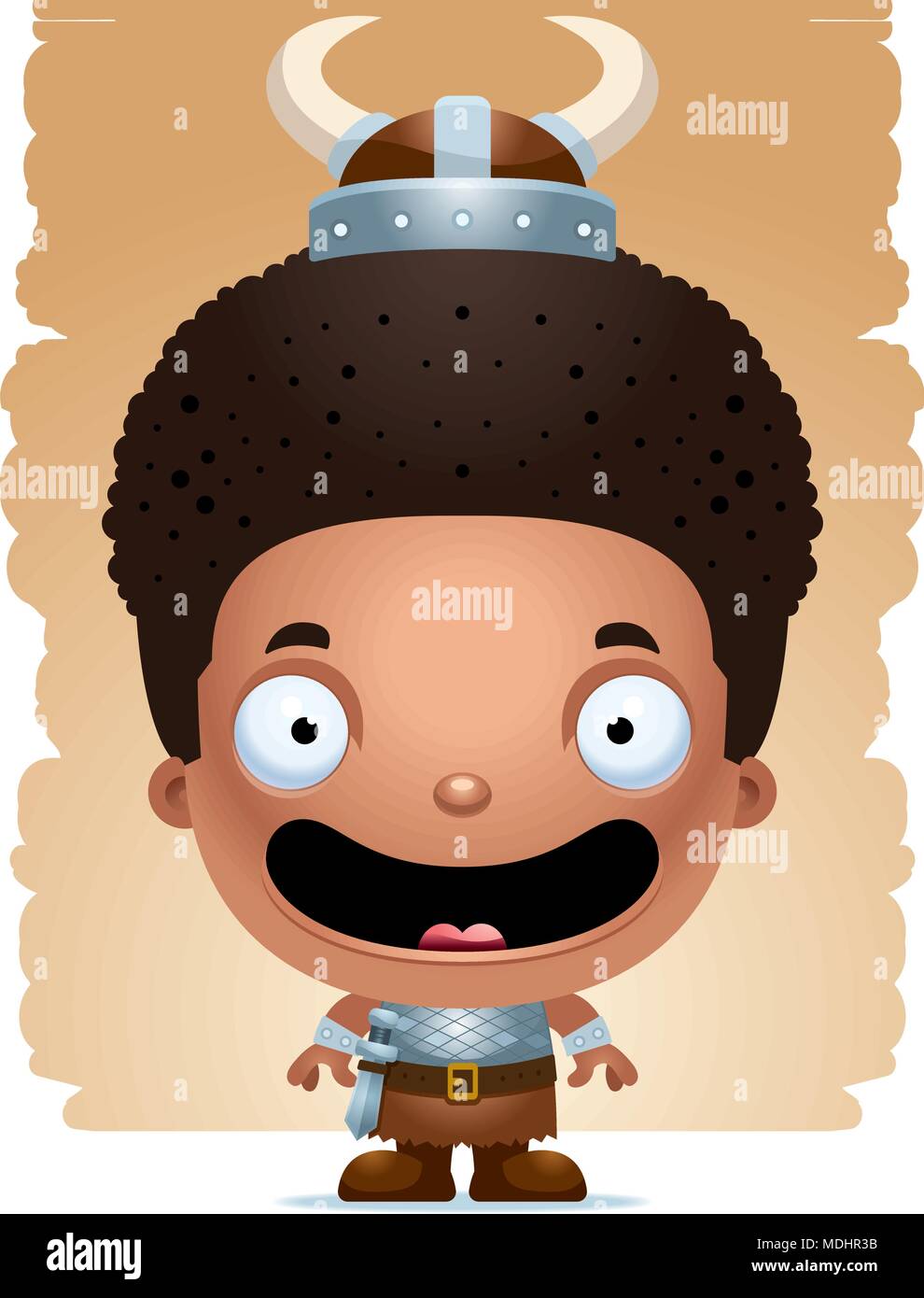 A cartoon illustration of a boy barbarian smiling Stock Vector Image ...