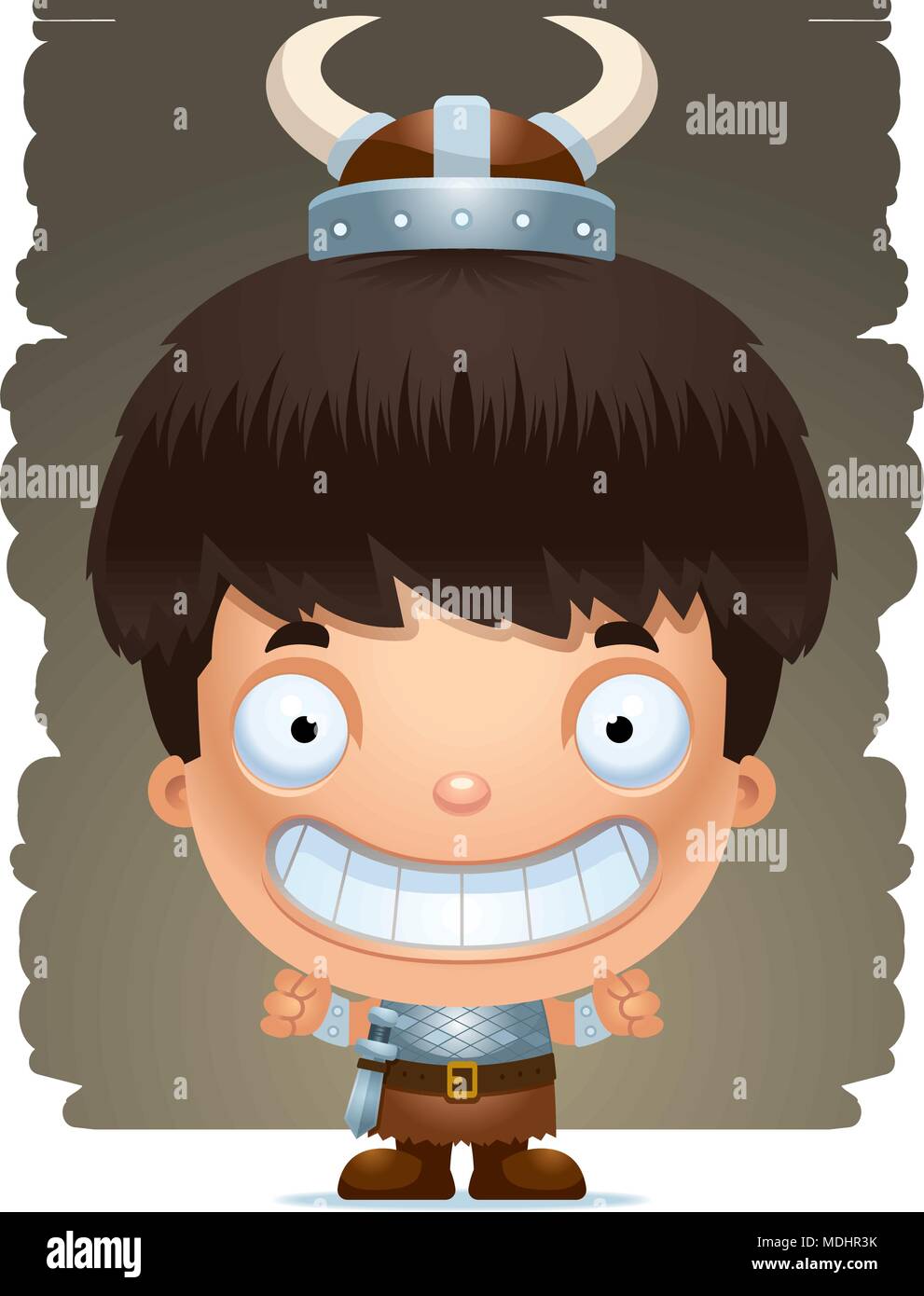 A cartoon illustration of a boy barbarian smiling Stock Vector Image ...