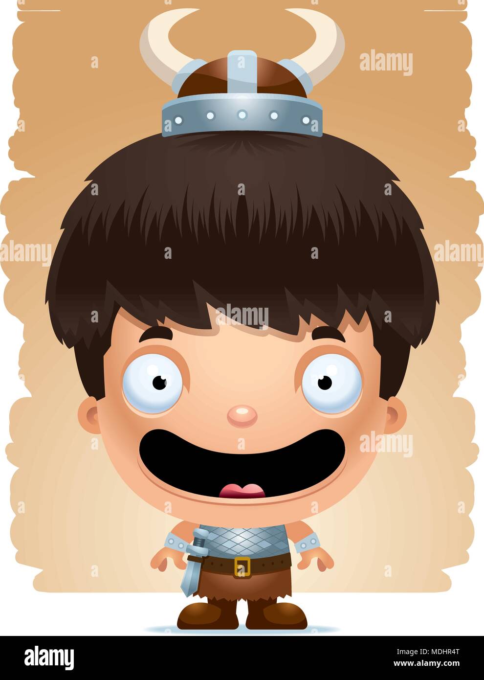 A cartoon illustration of a boy barbarian smiling Stock Vector Image ...