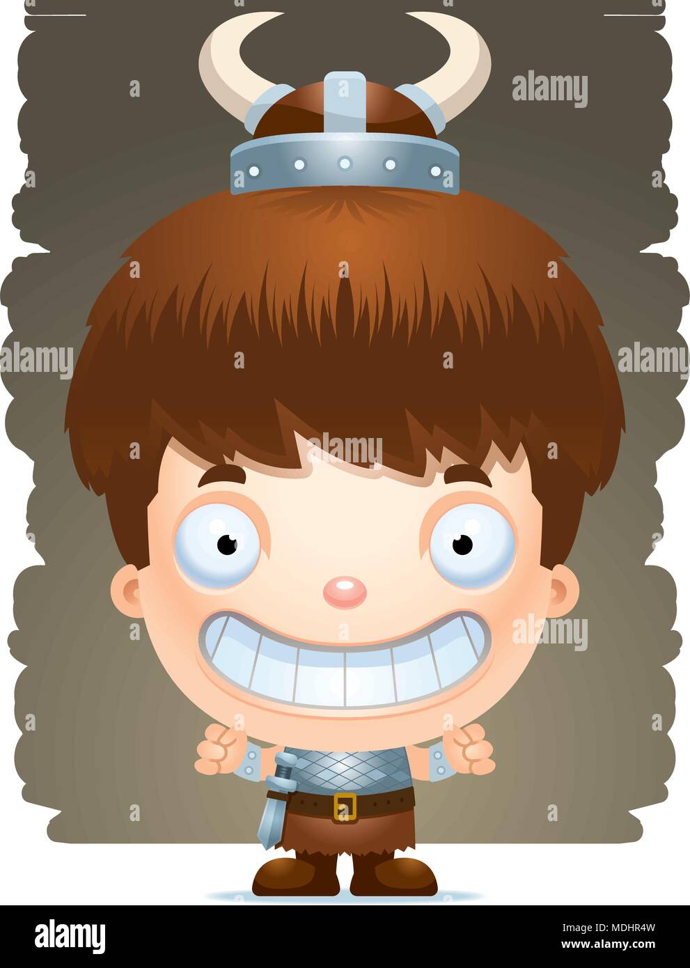 A cartoon illustration of a boy barbarian smiling Stock Vector Image ...