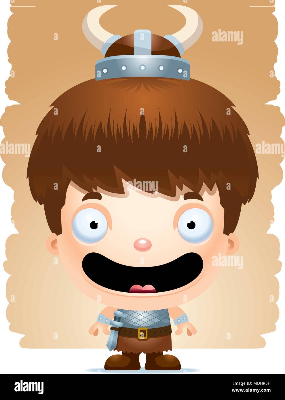 A cartoon illustration of a boy barbarian smiling Stock Vector Image ...