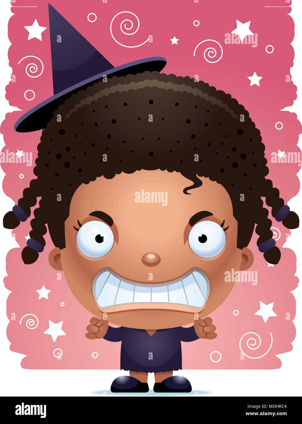 A cartoon illustration of a girl witch looking angry Stock Vector Image ...