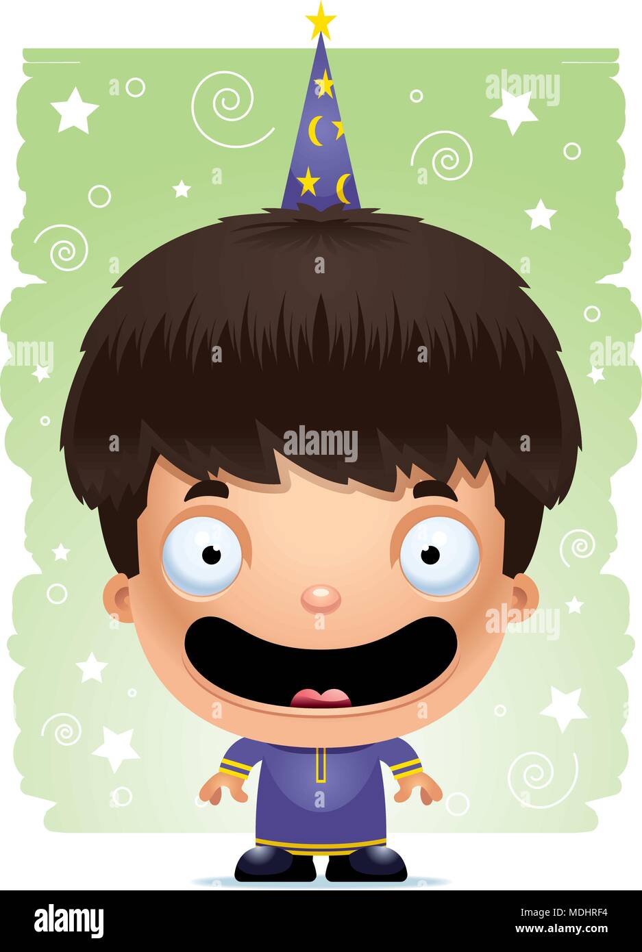 Happy cartoon wizard standing Stock Vector Images - Alamy