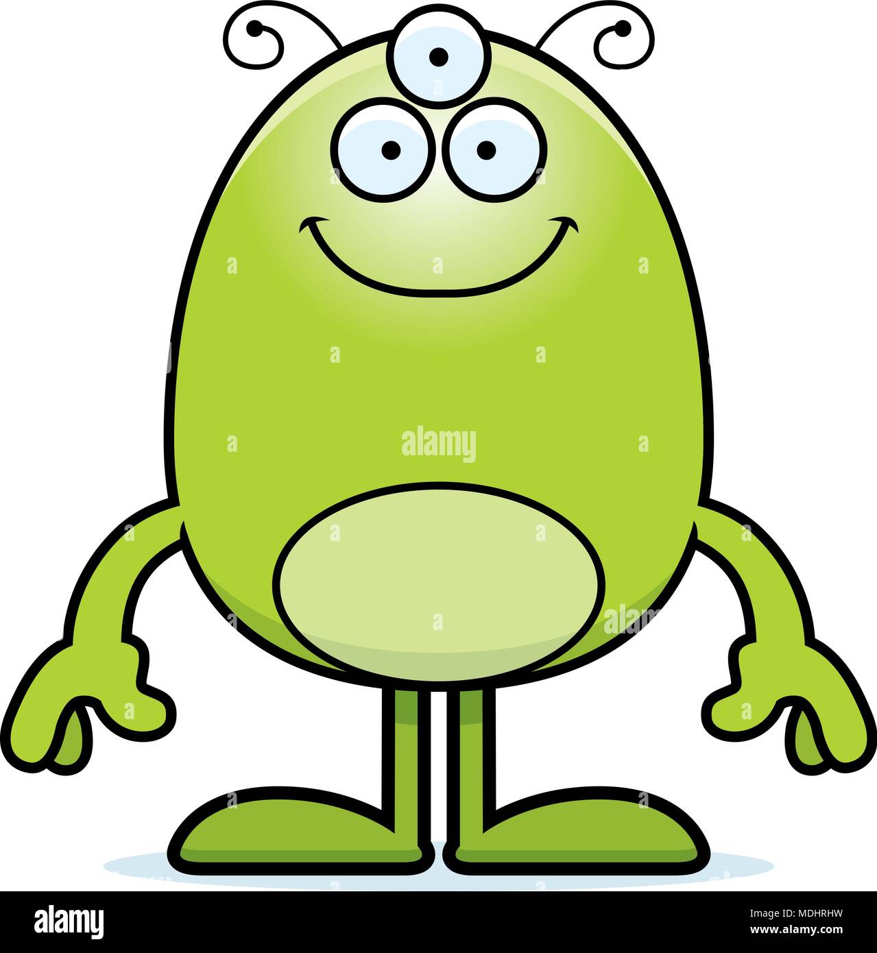 A cartoon illustration of an alien smiling Stock Vector Image & Art - Alamy