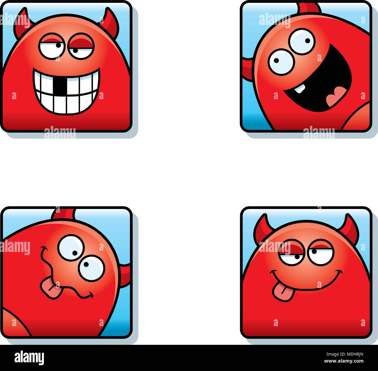 A cartoon icon set of a devil with silly expressions Stock Vector Image ...
