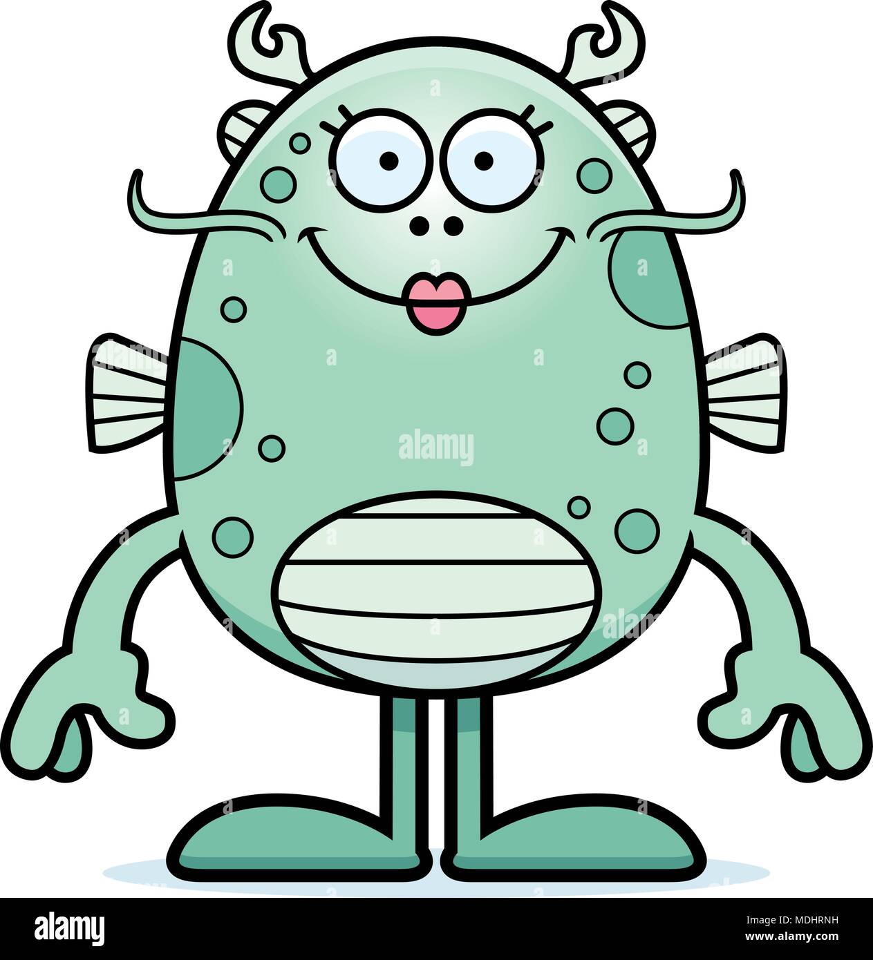 A cartoon illustration of a female sea monster smiling Stock Vector ...