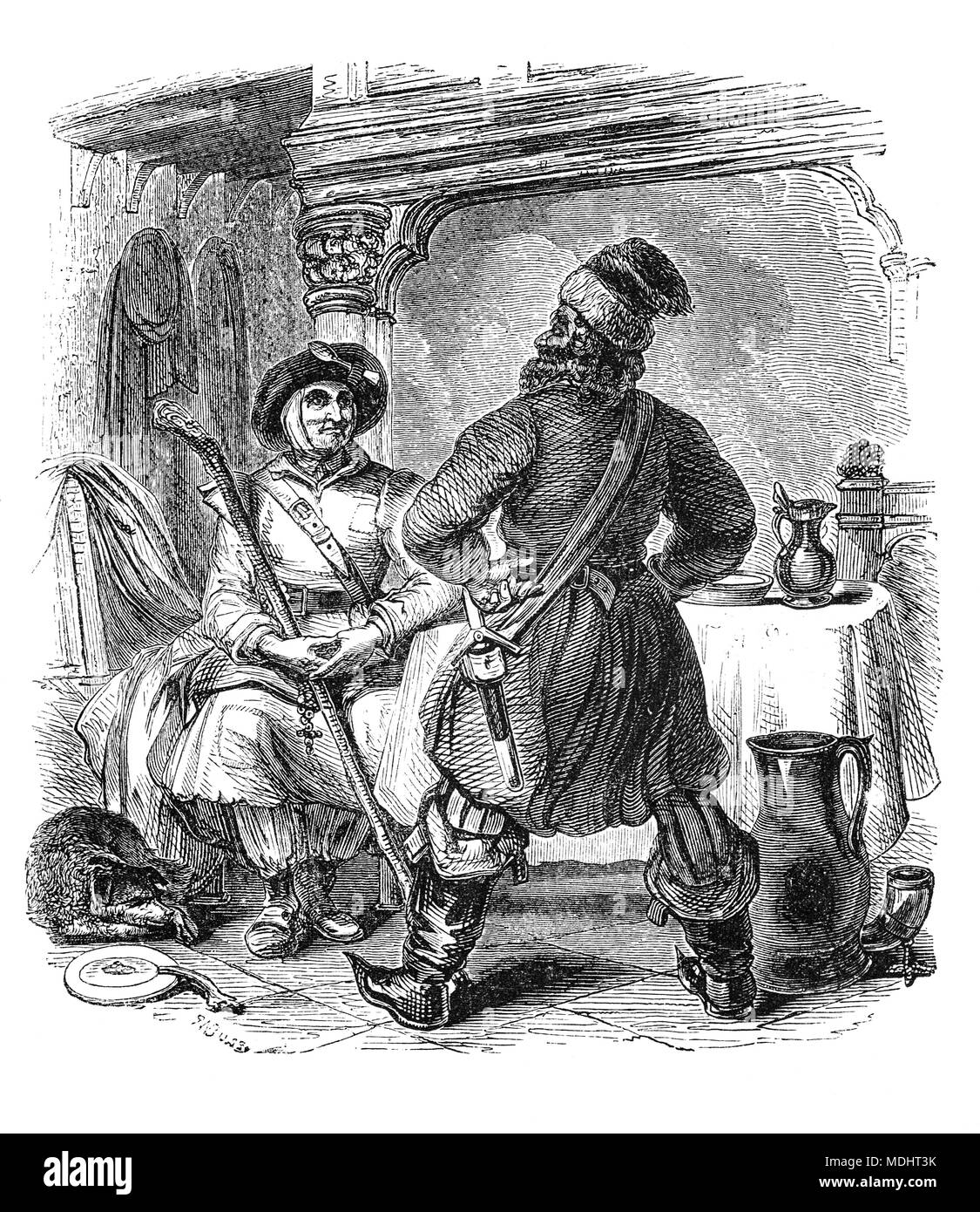 Two of the characters from The Canterbury Tales, a collection of 24 ...
