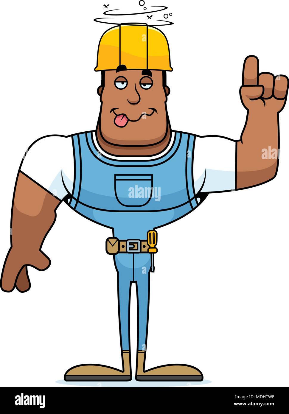 A cartoon construction worker looking drunk Stock Vector Image & Art ...