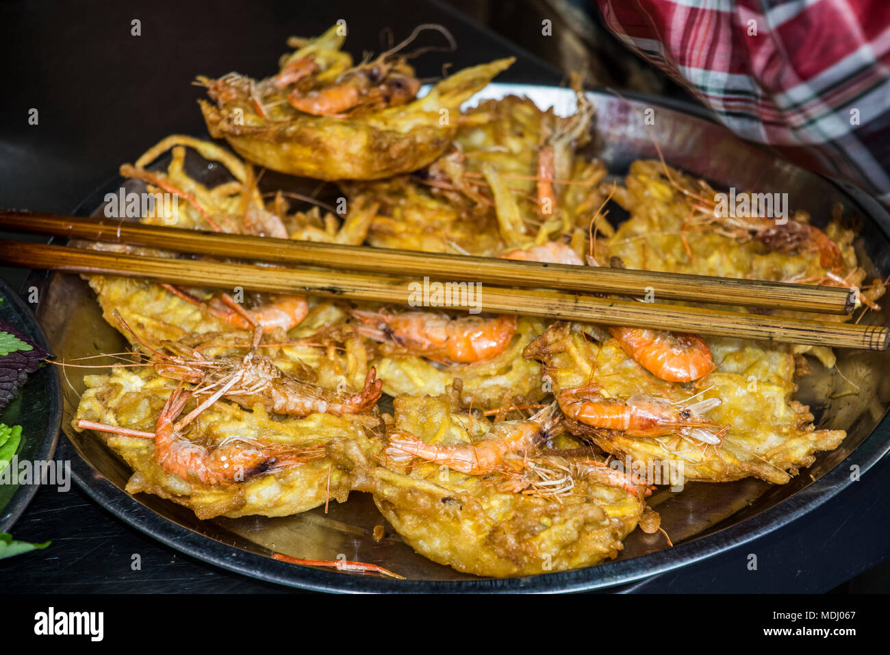 Deep fried shrimp cakes; Hanoi, Hanoi, Vietnam Stock Photo - Alamy