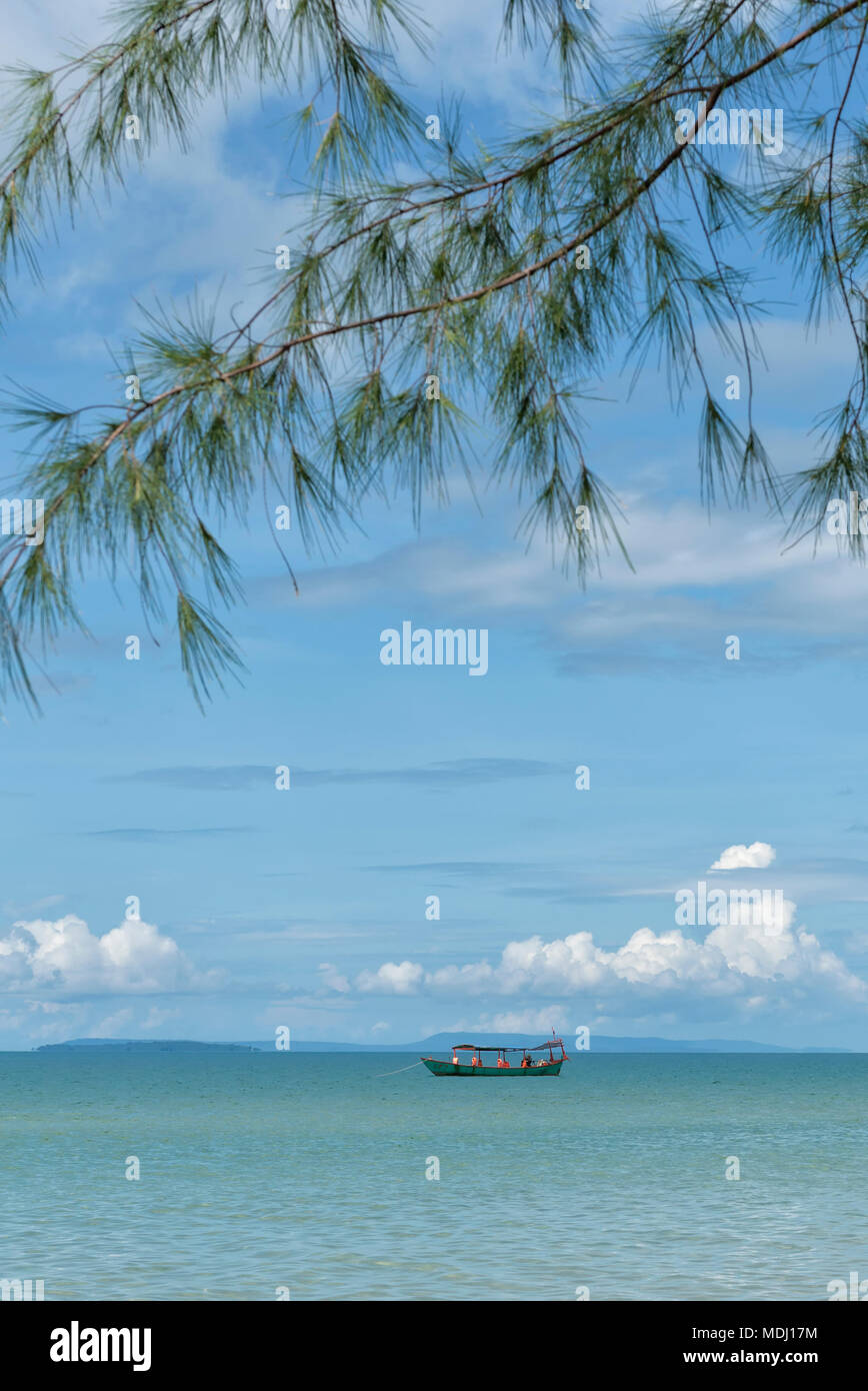 Beautiful view with a colourful boat on the sea Stock Photo - Alamy