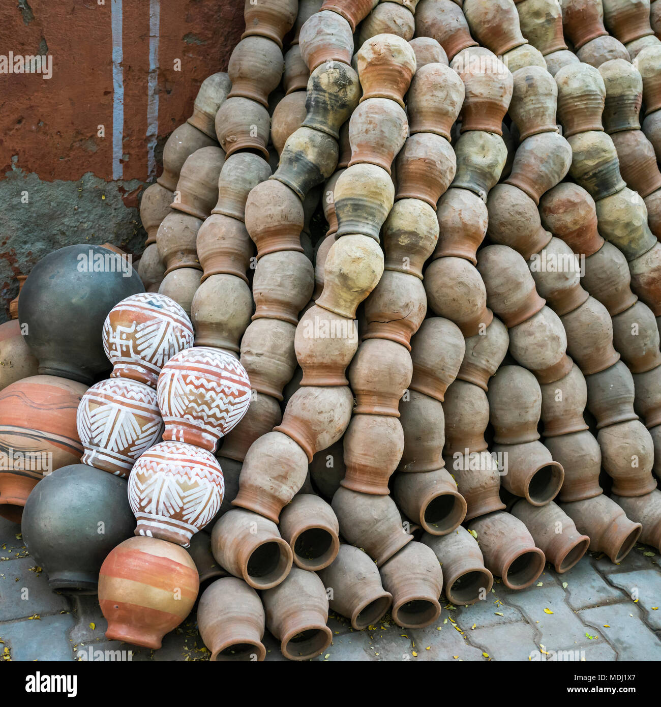 A pile of clay pots; Jaipur, Rajasthan, India Stock Photo - Alamy
