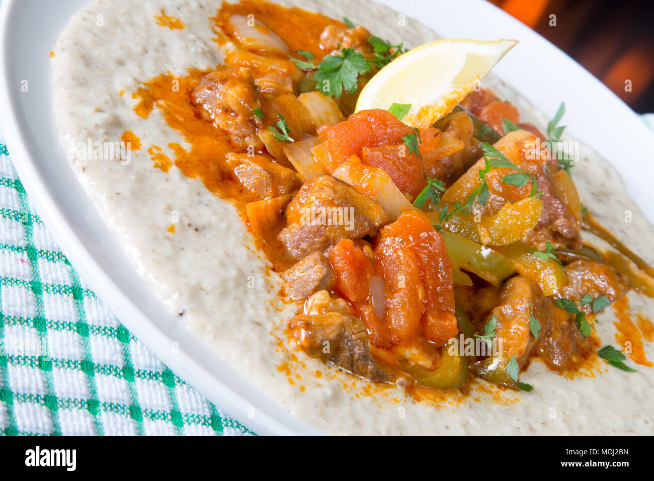 A traditional Turkish dish of Hunkar begendi tarifi, rich Lamb stew ...