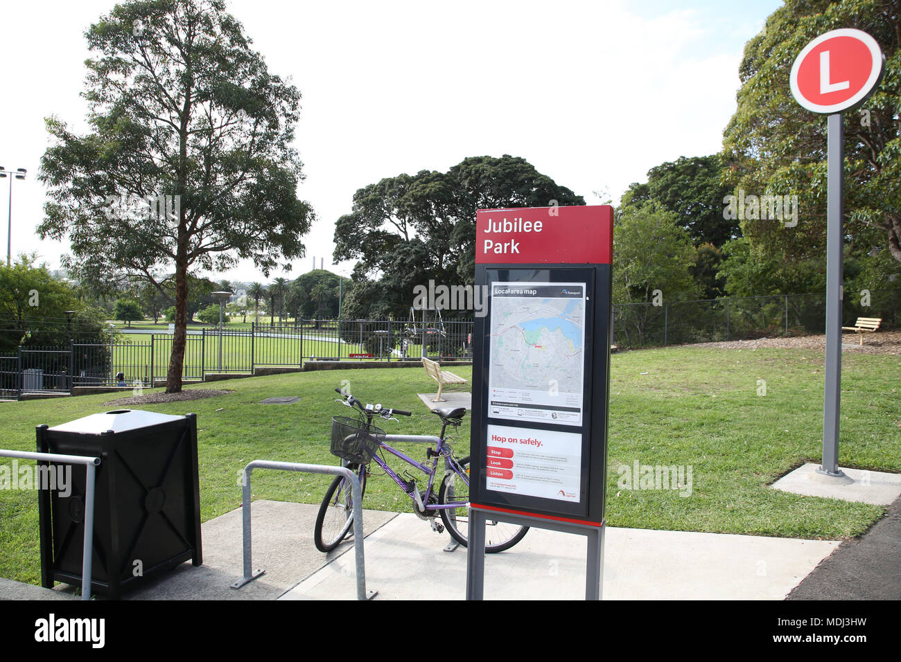 Jubilee Park, Light rail station, Glebe, Sydney, Australia Stock Photo ...