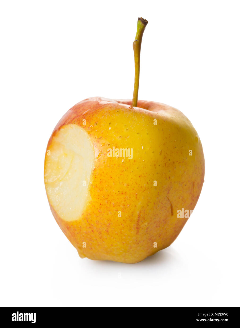 fresh bitten apple on white isolated background Stock Photo - Alamy