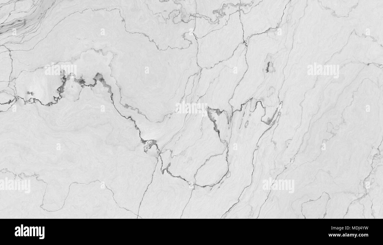 White marble pattern with curly grey and black veins. Abstract texture ...