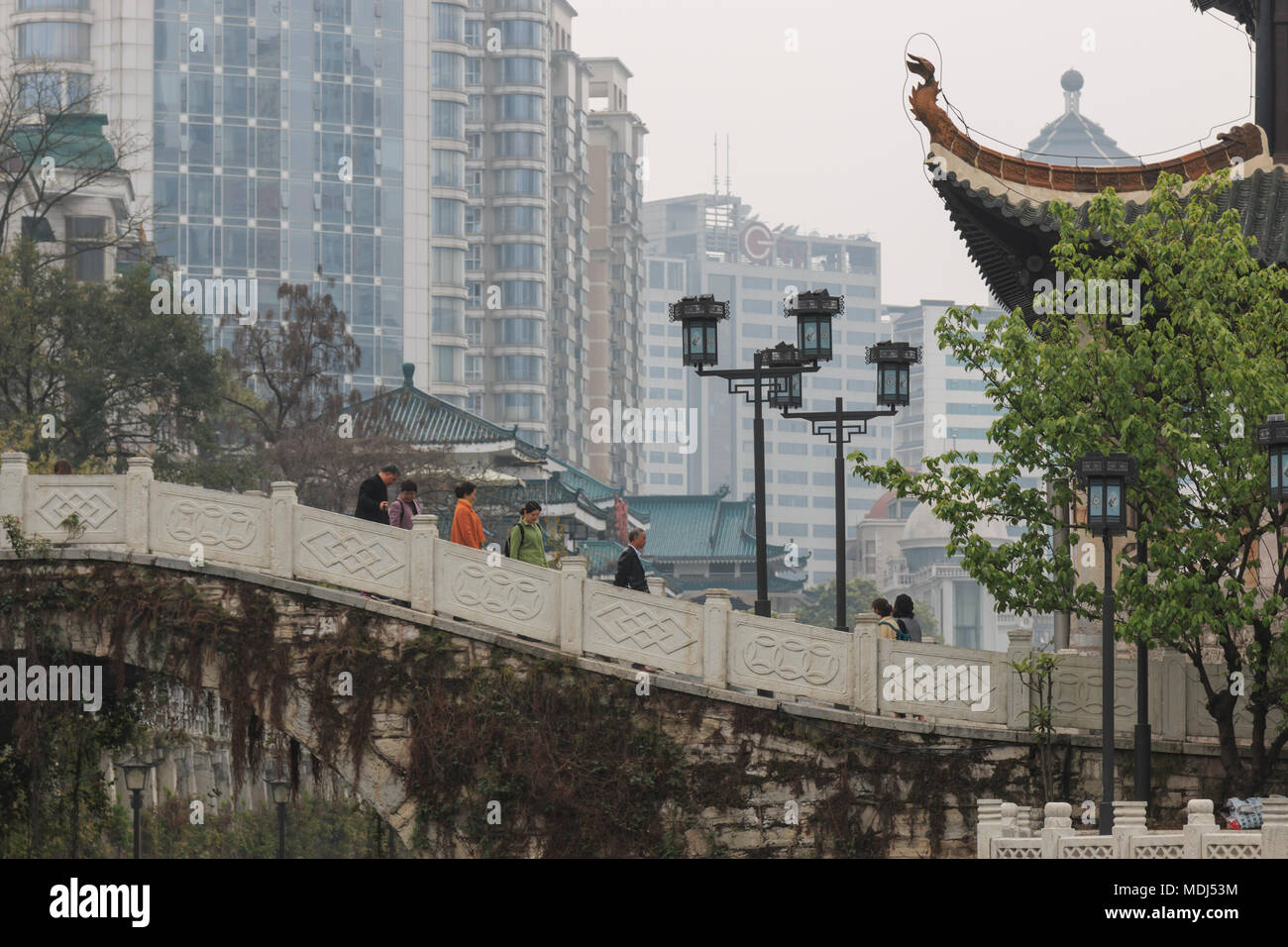 Guiyang, China - March 25, 2018: Cityscape of Guiyang at noon, Jiaxiu ...