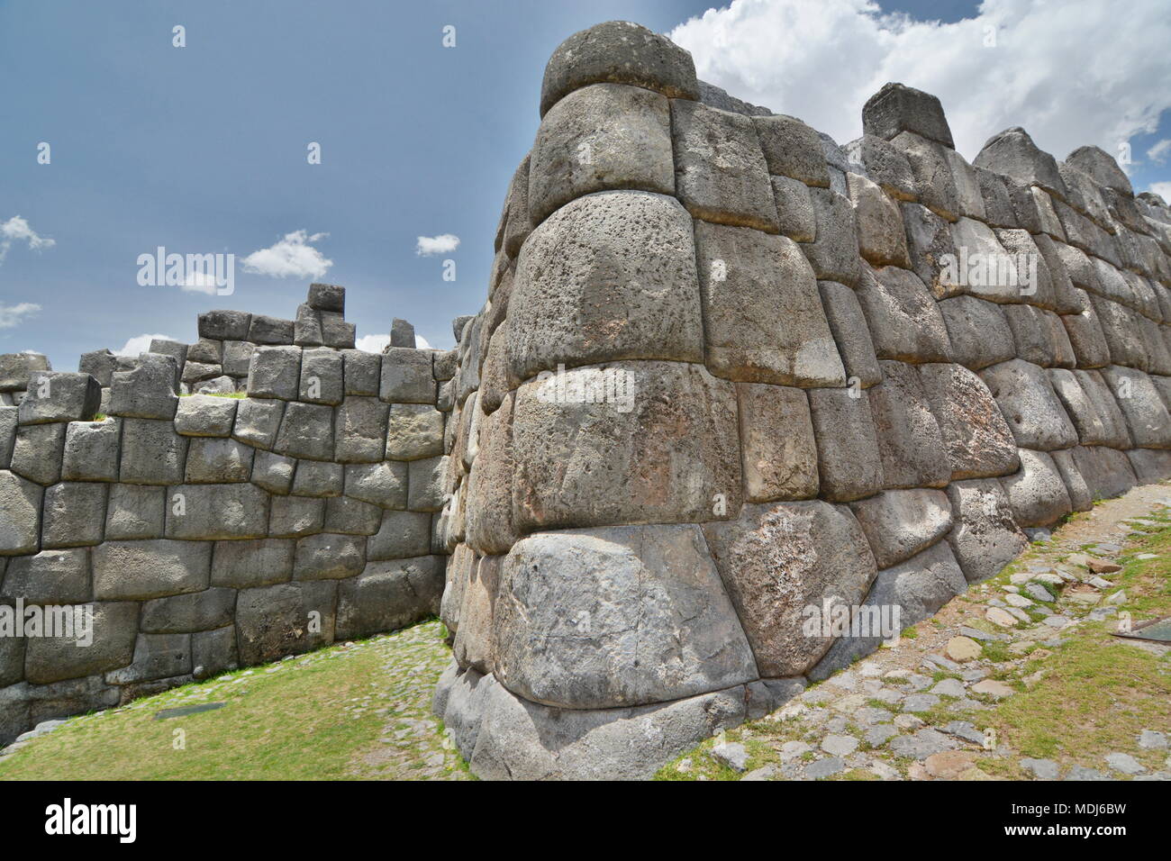 Ancient stone wall. Saqsaywaman inca archaeological site. Cuzco. Perù ...
