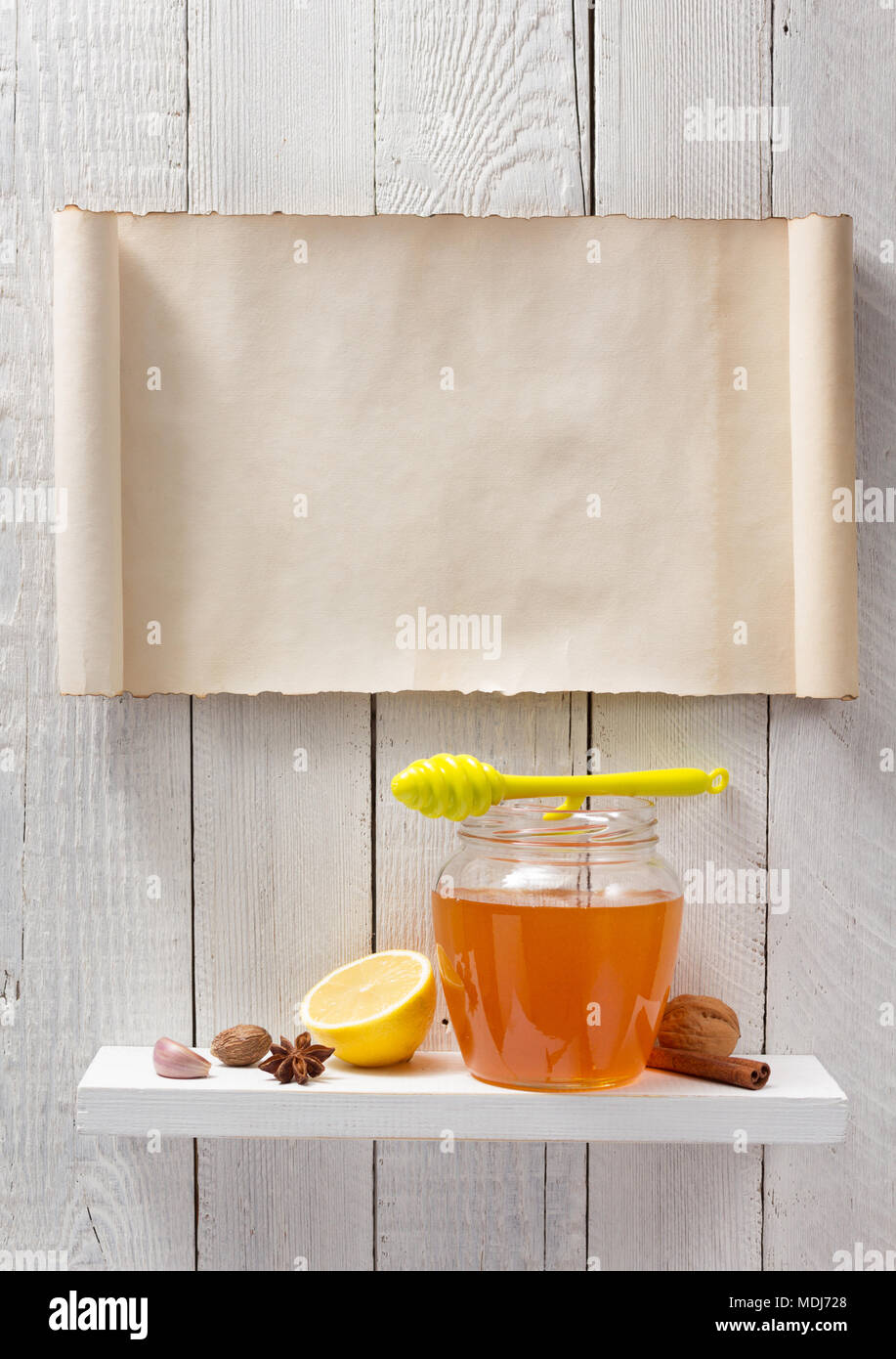 healthy food on wooden table background Stock Photo - Alamy