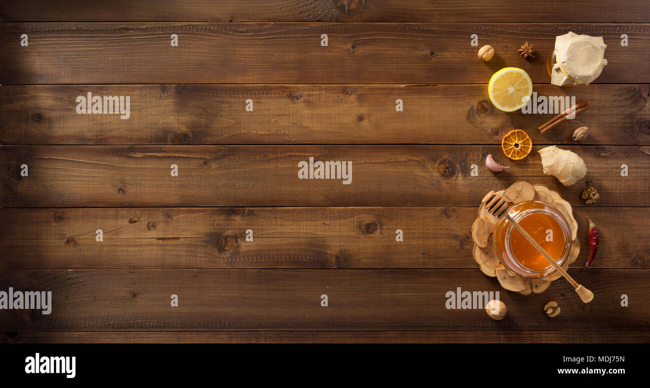 healthy food on wooden table background Stock Photo - Alamy