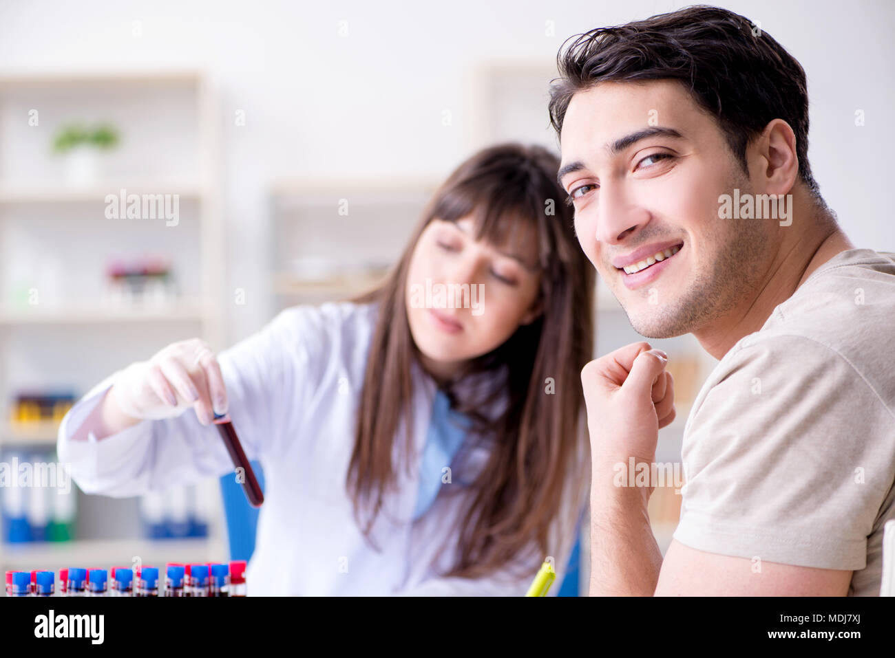 Patient during blood test sampling procedure taken for analysis Stock ...