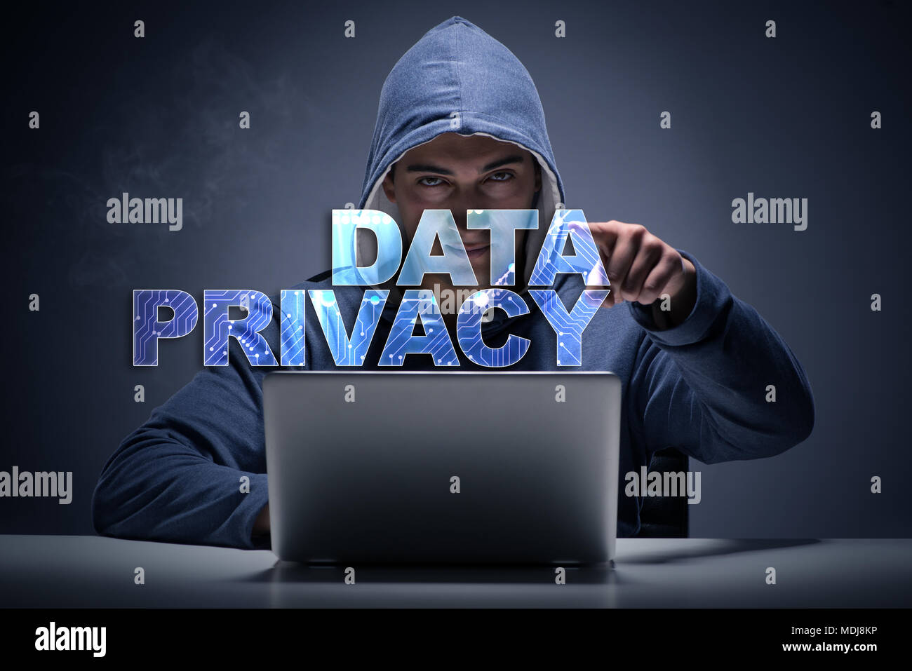 Data privacy concept with hacker stealing personal information Stock ...