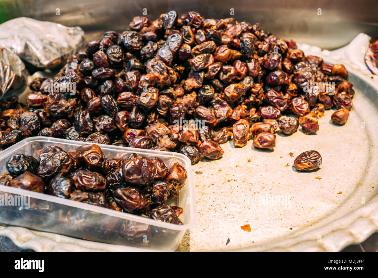 Selling fresh date fruits at the local market in Muscat, Oman Stock ...