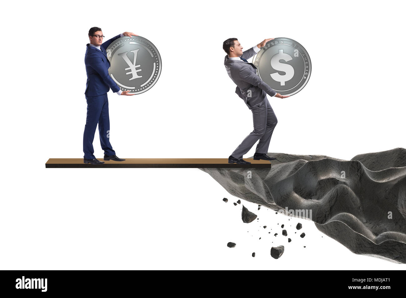 Interdependency concept with two currencies Stock Photo - Alamy