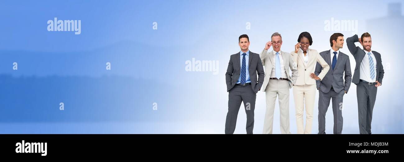 Business people and mountain landscape with flare light source Stock ...