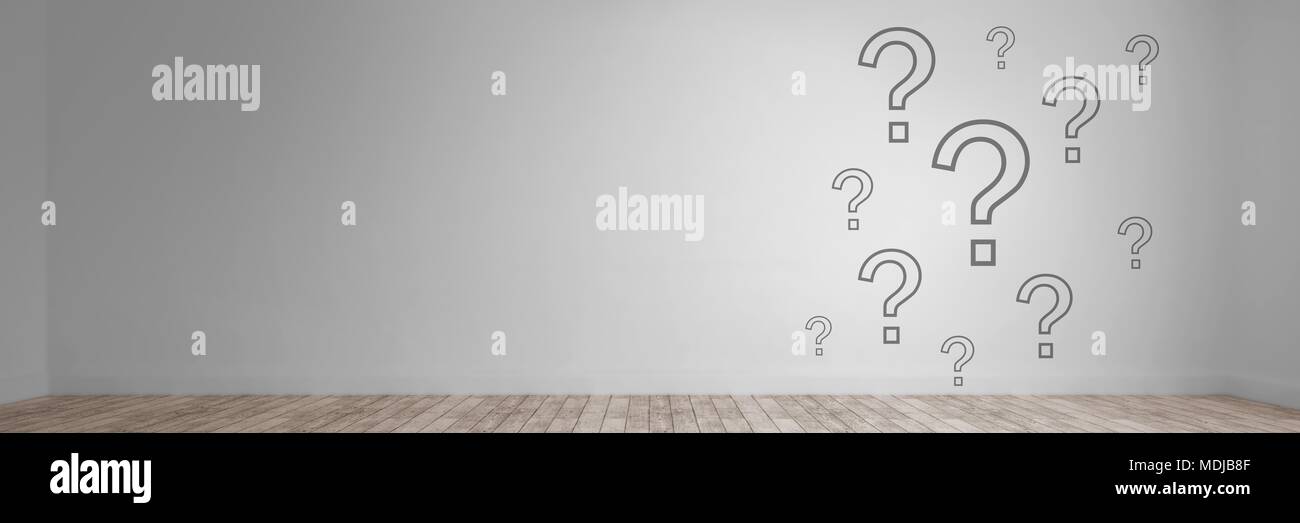 question marks on wall Stock Photo - Alamy