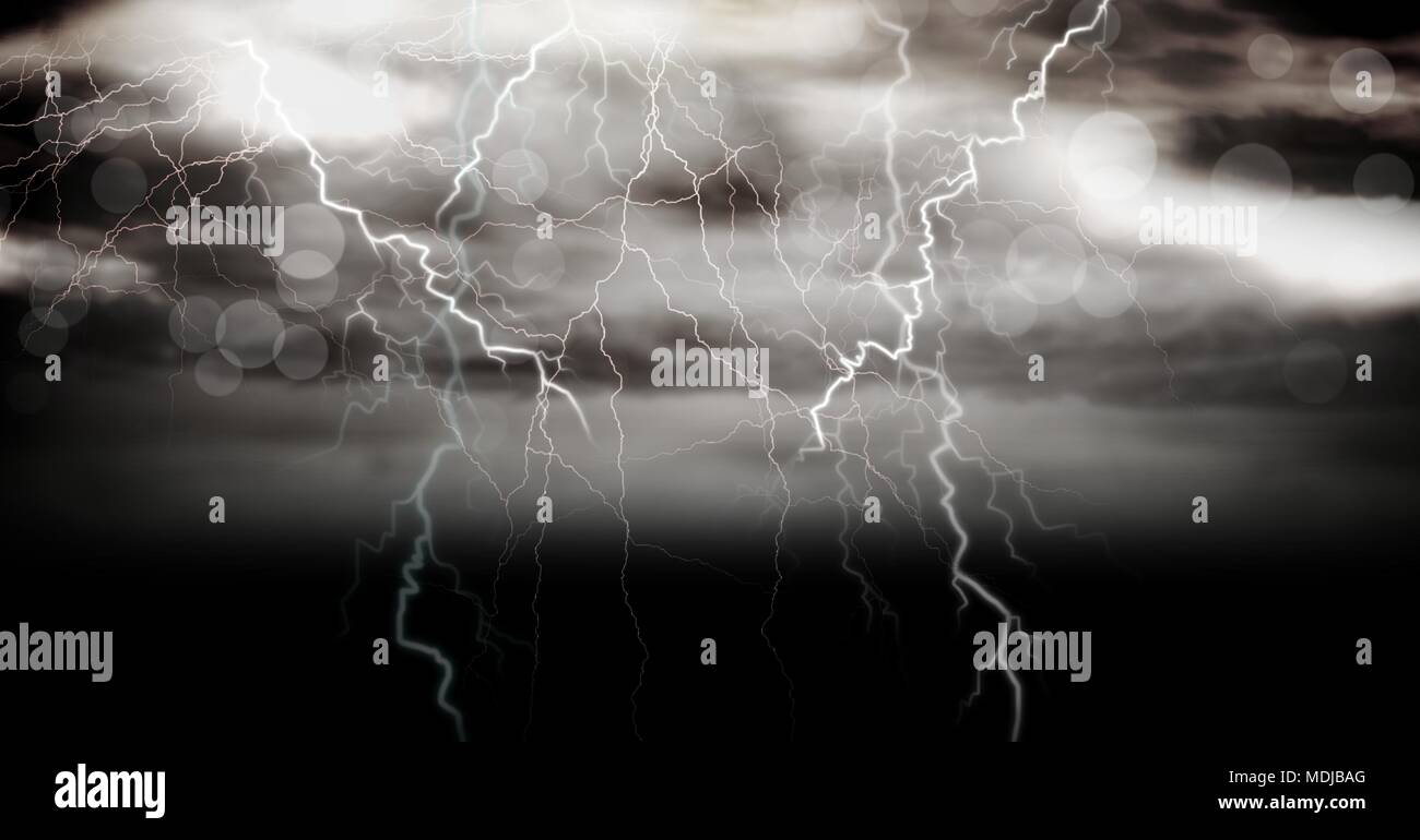 Lightning strikes in sky Stock Photo - Alamy