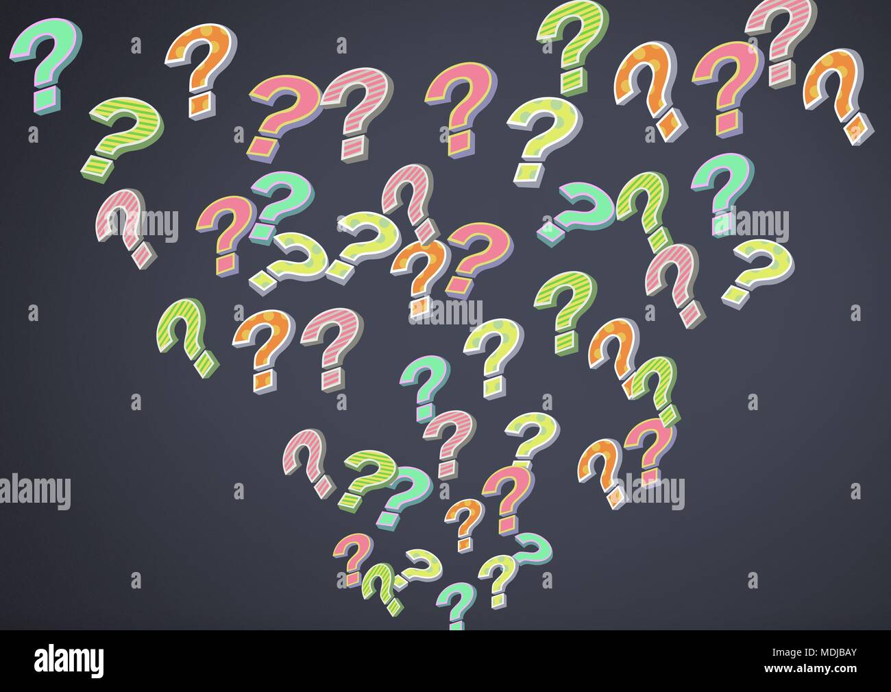 colorful funky question marks Stock Photo - Alamy