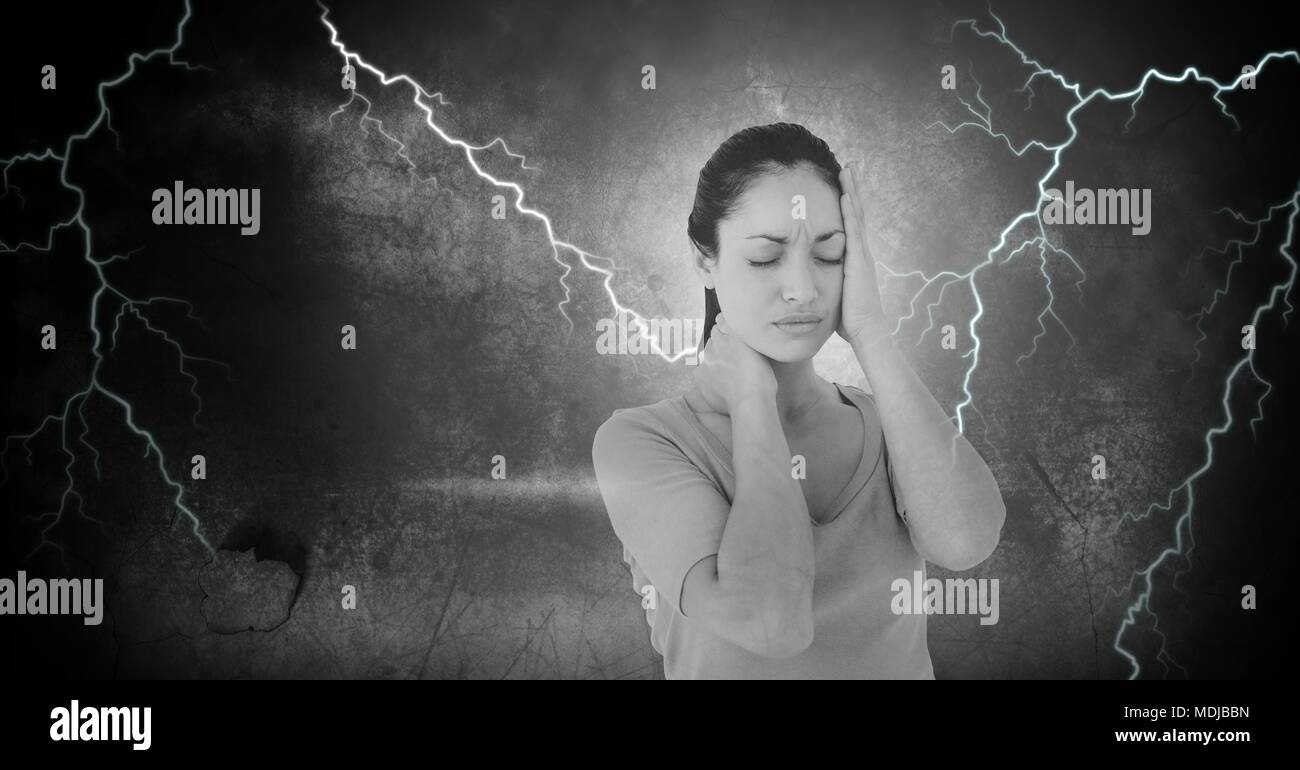 Blue lightning in black space hi-res stock photography and images - Alamy