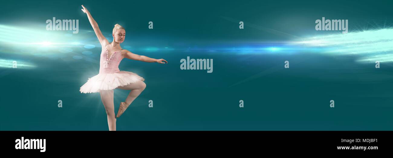 Ballet dancer dancing with sparkling beauty and light glowing Stock ...