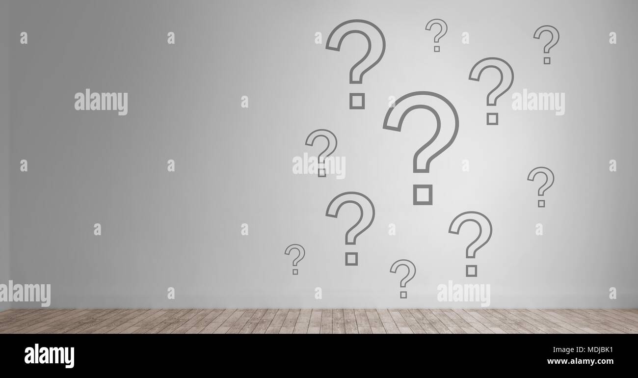 question marks on wall Stock Photo - Alamy