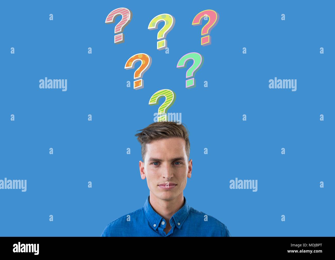 Man and question mark and head hi-res stock photography and images - Alamy