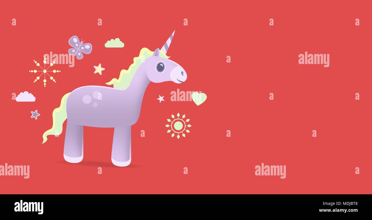 Unicorn illustration with empty space Stock Photo - Alamy