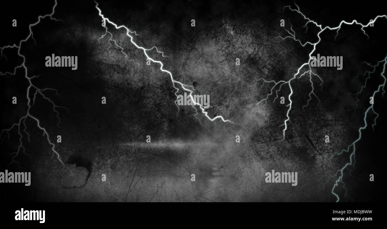 Lightning strikes and dark background Stock Photo - Alamy