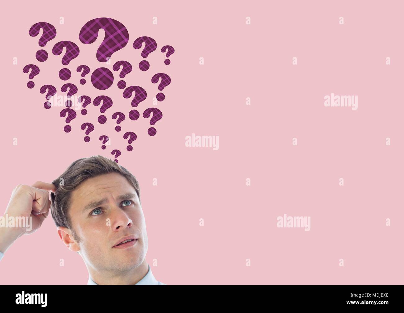 Man Question Marks Head High Resolution Stock Photography and Images ...
