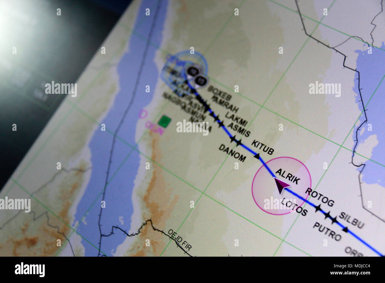 Position showing on an EFB (Electronic Flight Bag) on the Flight Deck ...
