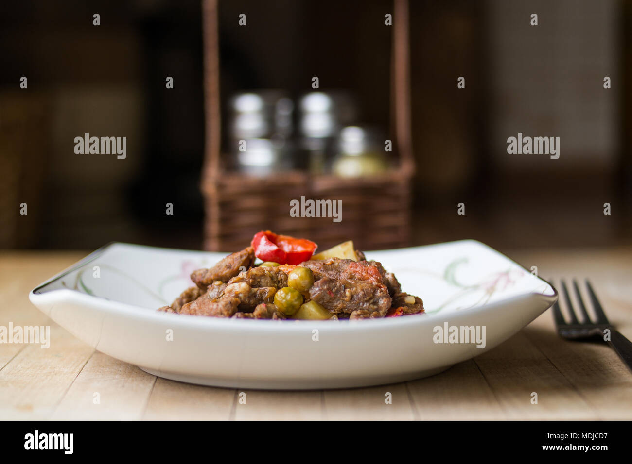 turkish tas kebab with cube / cubed meat kebap Stock Photo - Alamy