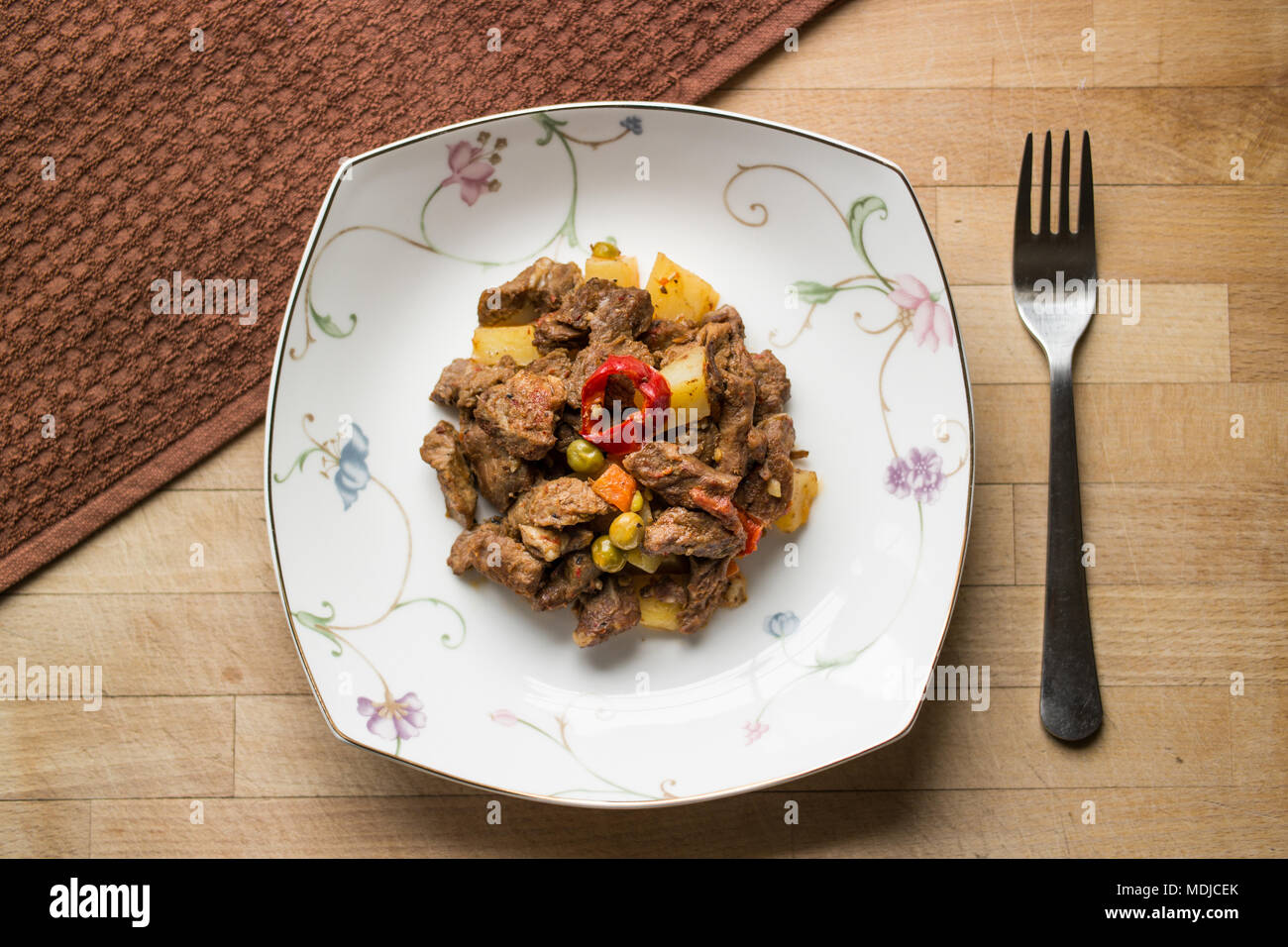 turkish tas kebab with cube / cubed meat kebap Stock Photo - Alamy
