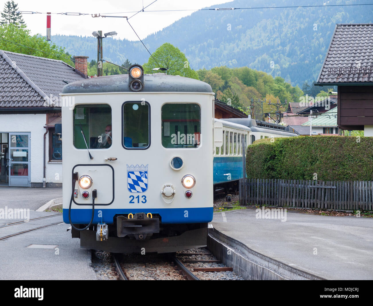 Bayerische zugspitzbahn railway station garmisch partenkirchen hi-res ...