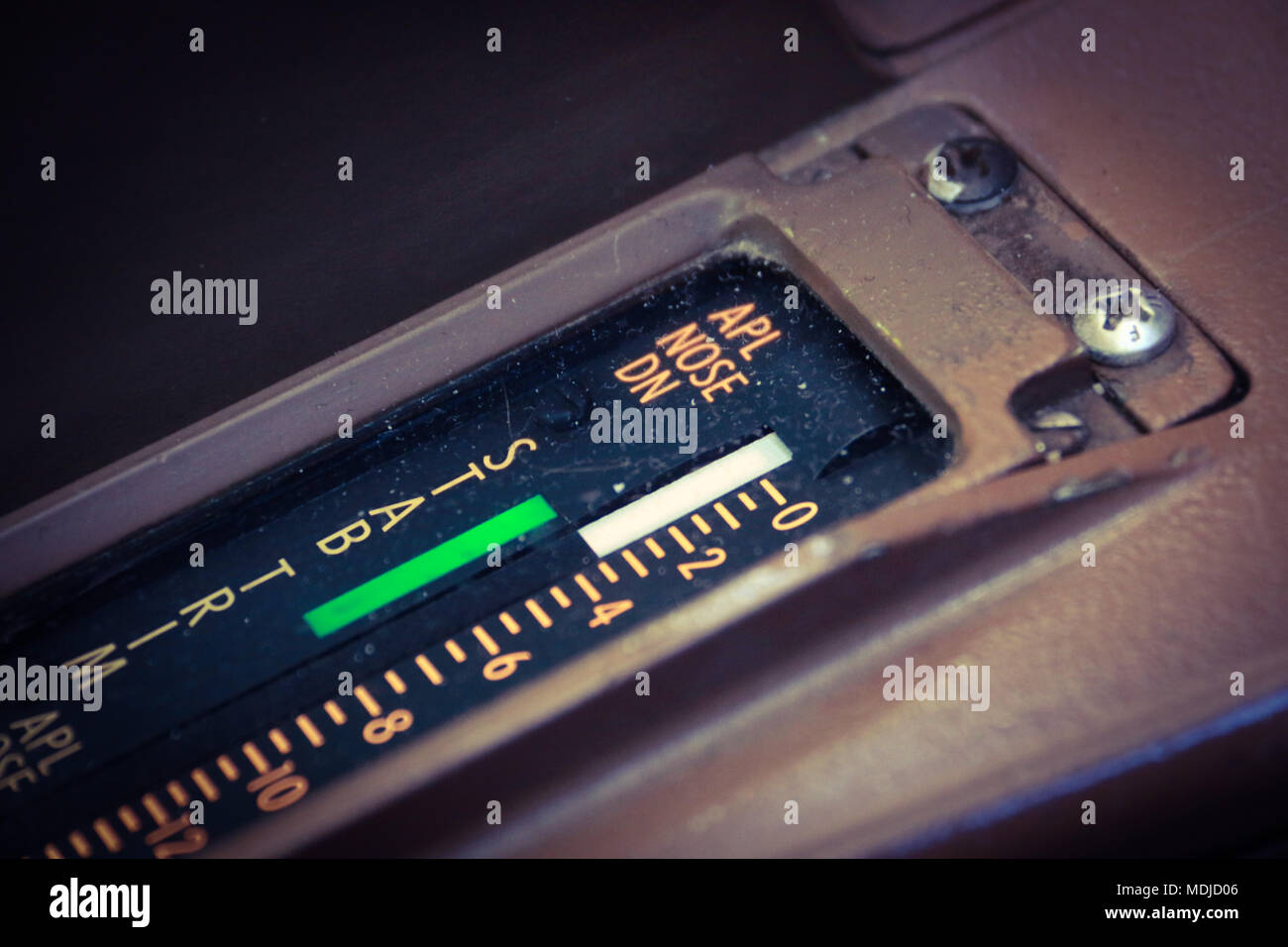 Stab Trim Indication Window on the Flight Deck of a Boeing 747-400 ...