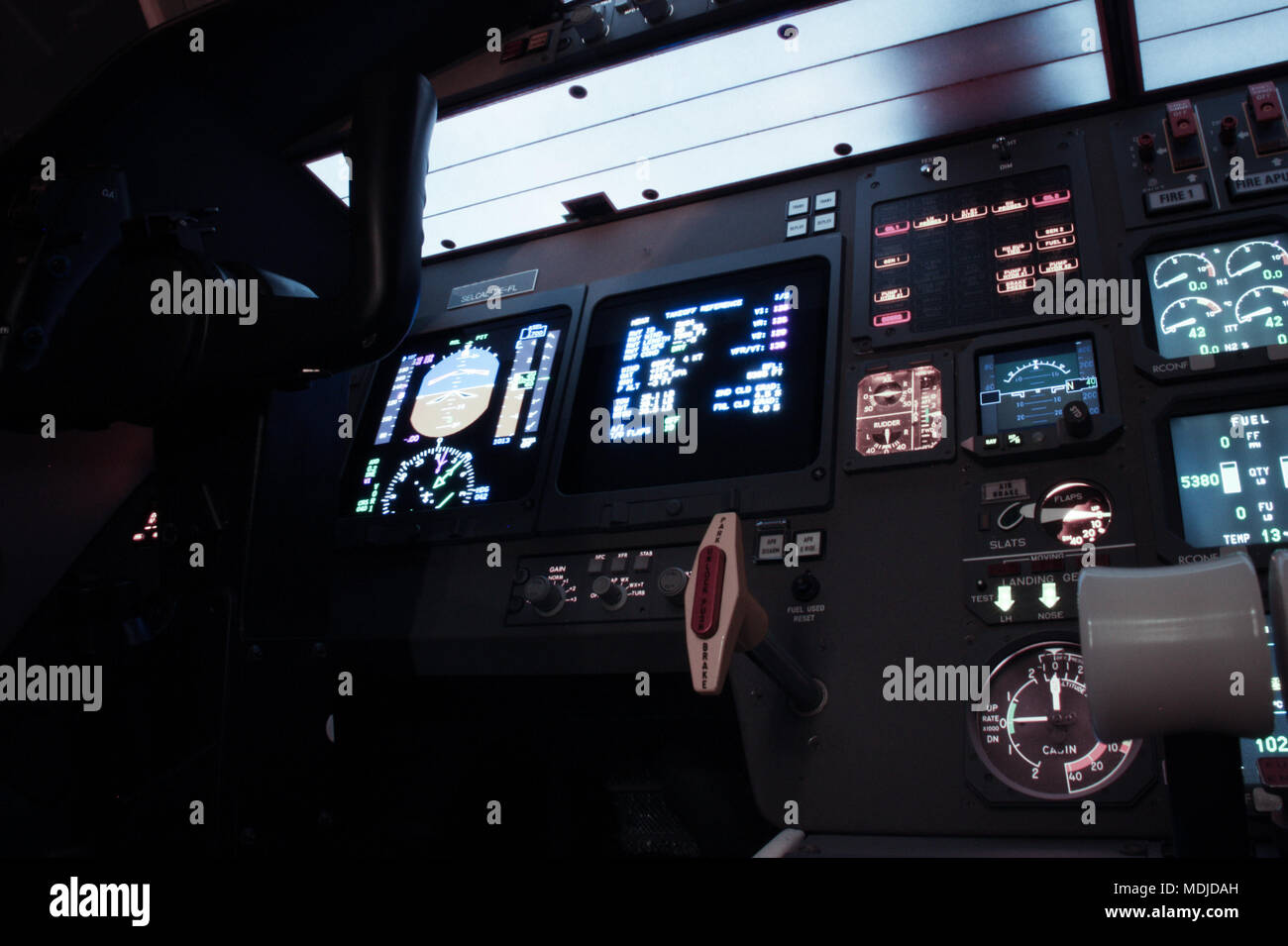 Cockpit of a Falcon 2000 Business Jet Stock Photo - Alamy