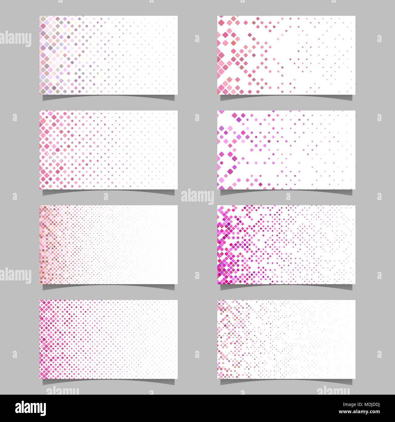 Abstract digital rounded square pattern card template set Stock Vector ...