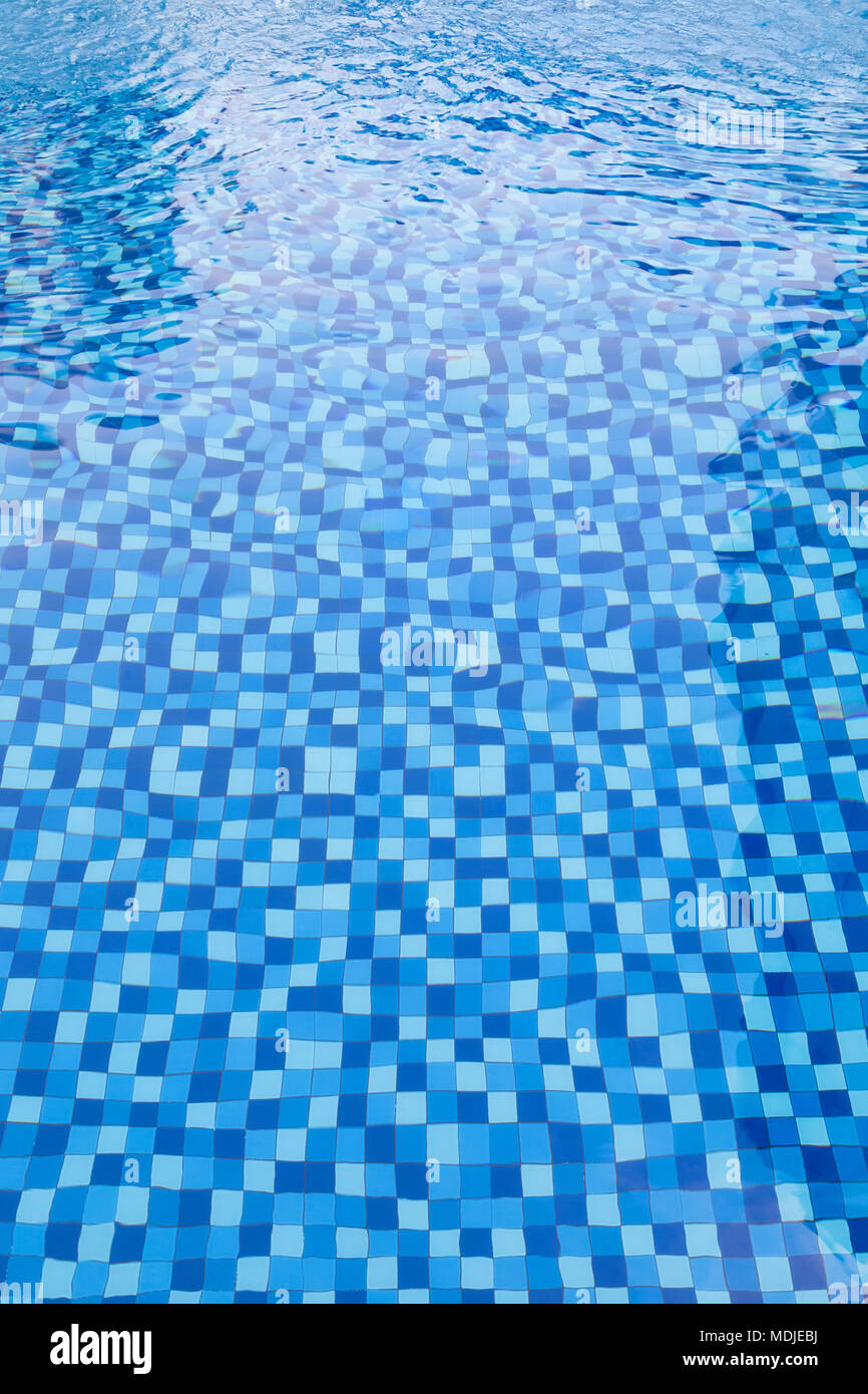 Abstract full frame background of blue swimming pool mosaic tiles and ...