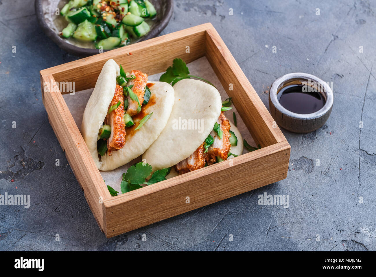 Bao bun with pork belly, steamed sandwich, gua bao Stock Photo - Alamy